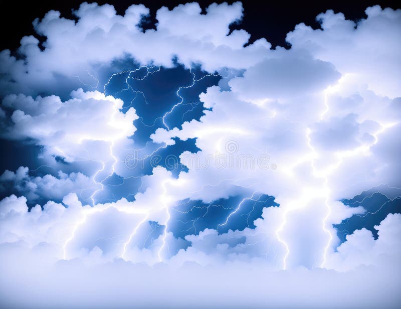 Lightning in the clouds. stock illustration. Illustration of horizon ...