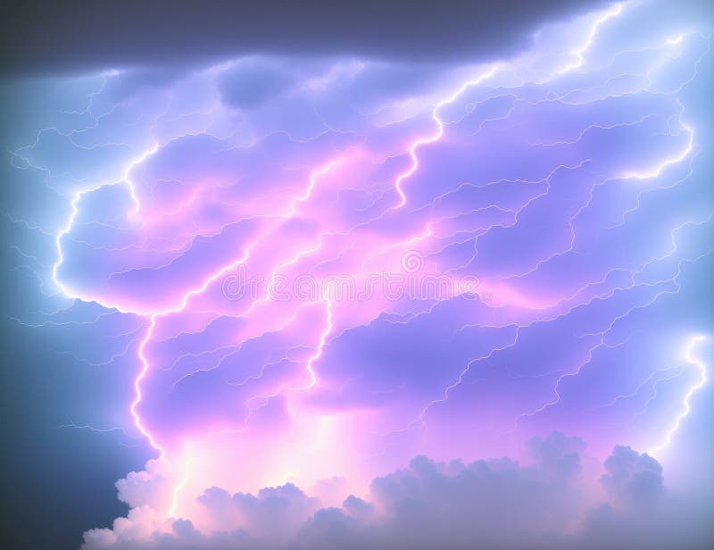 Lightning in the clouds. stock illustration. Illustration of clouds ...