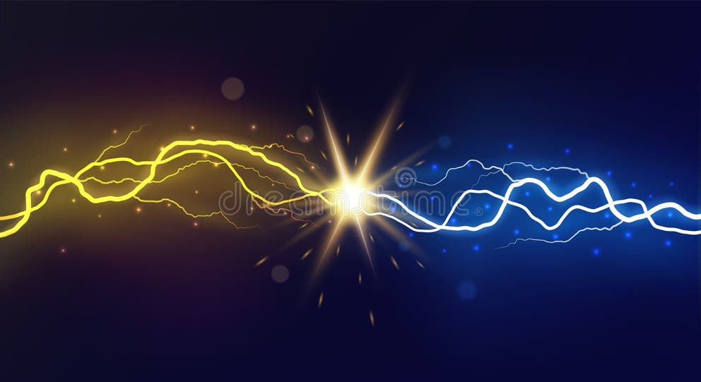 Lightning collision vector stock vector. Illustration of effect - 229382181