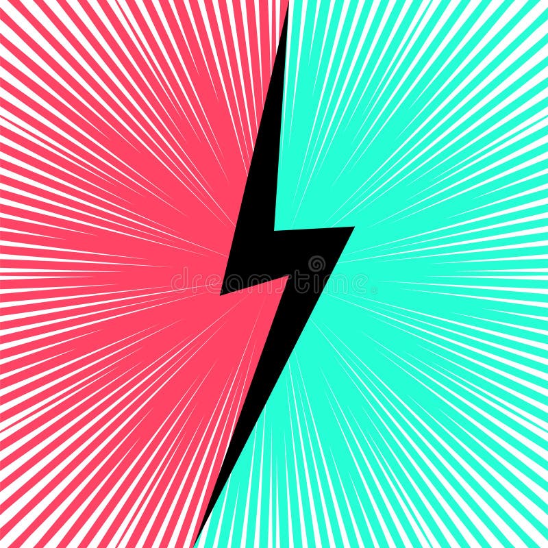 Lightning Comic Element Ray Background Towards the Middle Red Orange ...