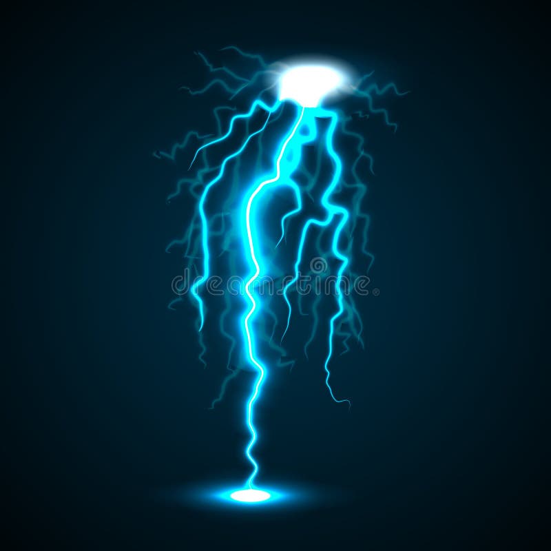 Lightning Set, Realistic Style Stock Vector - Illustration of glitter ...