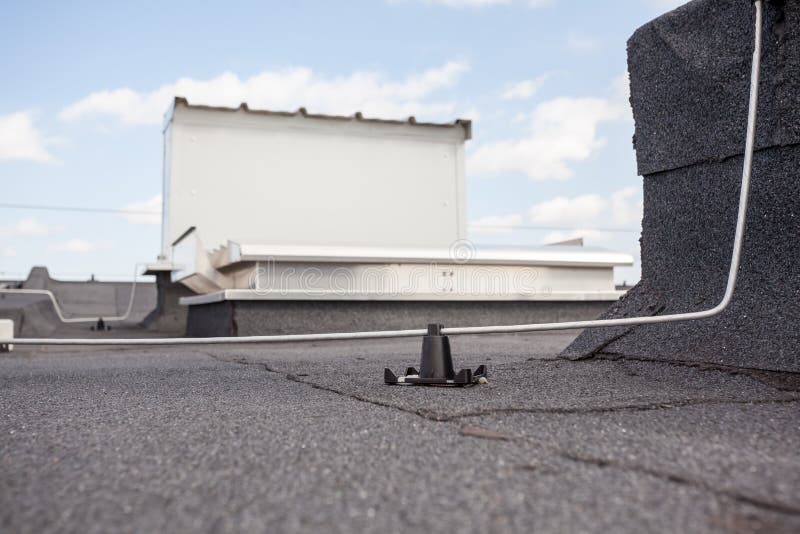 Lightning Conductor of a Building Stock Image - Image of conductor ...