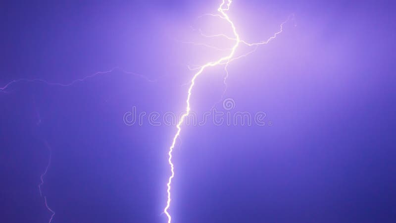 Lightning Split the Sky Over the Sea Stock Image - Image of night ...