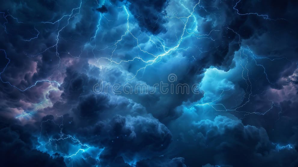 Lightning Dark Cloud Effect with Multiple Colors of Lightning during a ...