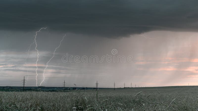 A Shower of Lightning Over a Neighborhood Stock Photo - Image of storm ...