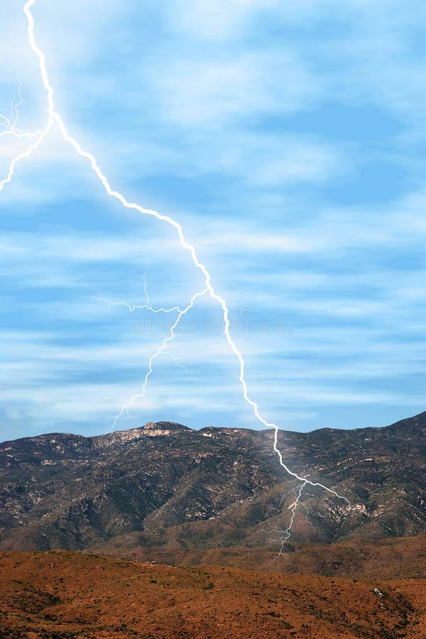 Lightning in the Desert stock photo. Image of meterologist - 139628