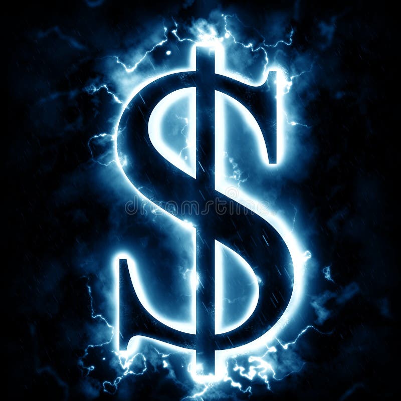 Lightning dollar sign stock illustration. Illustration of effect - 66240201