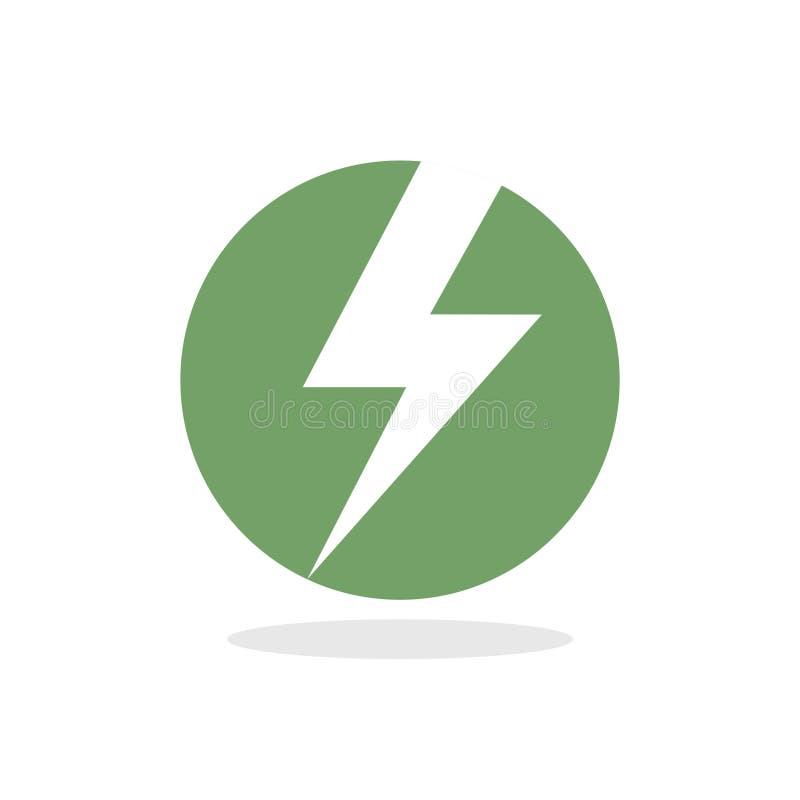 Lightning or Electricity Icon in Circle Shape Isolated Vector ...