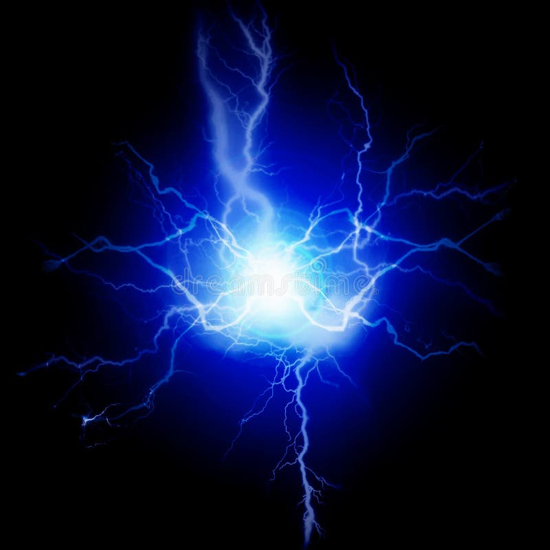 Lightning Energy Electricity Bolts Blue Pure Power Stock Photo - Image ...