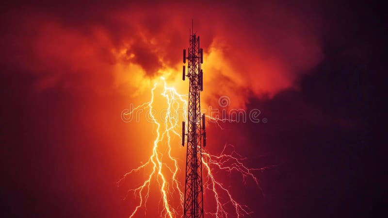 Lightning Energy Ignites Explosion on Broadcast Tower with Striking ...