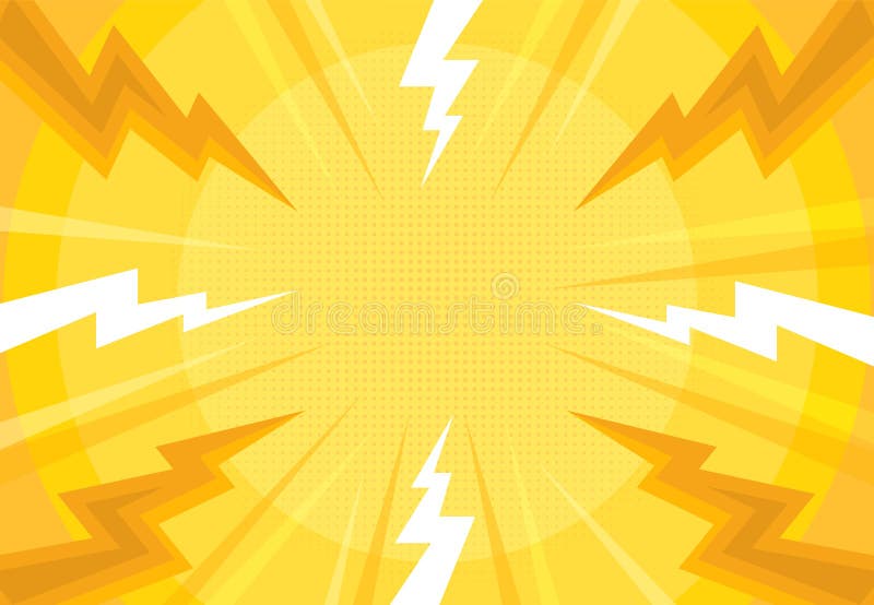 Lightning Explosion Pop Art Retro Comic Style Background. Vector ...