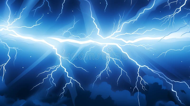 Lightning-filled, Blank Blue Comic Cartoon Frame Background Template ...