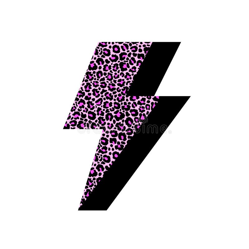 Lightning Filled on Leopard Print. Stock Illustration - Illustration of ...