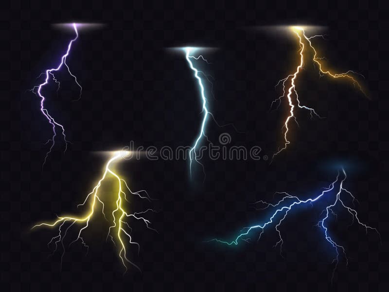 Lightning Flash Glowing Light Effects Vector Set Stock Vector ...