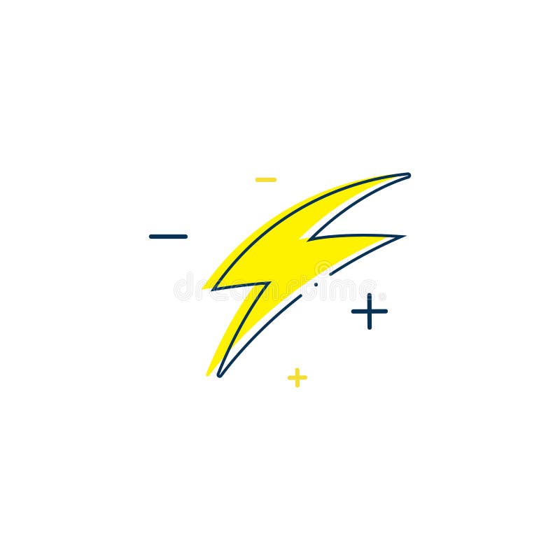 Lightning Flash Icon Outline .line Lightning Flash Icon Stock Vector ...