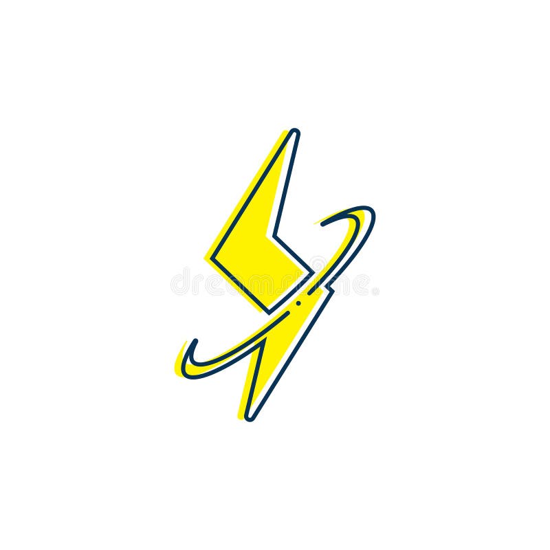 Lightning Flash Icon Outline . Line Lightning Flash Icon Stock Vector ...