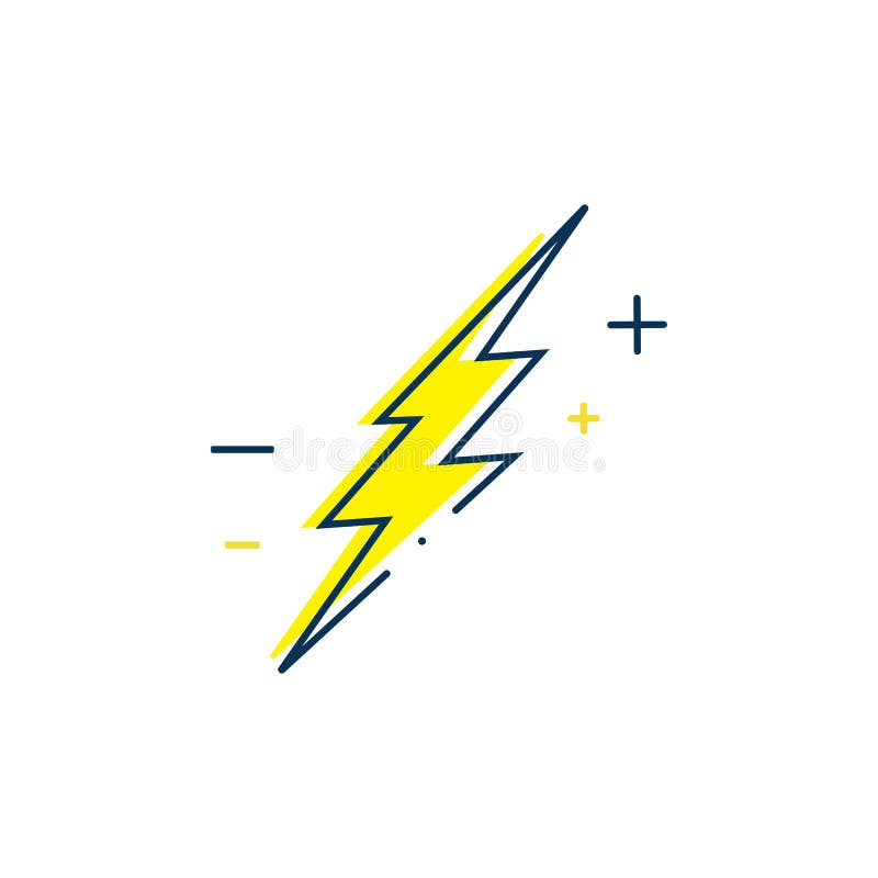 Lightning Icon Outline . Line Lightning Flash Stock Vector ...