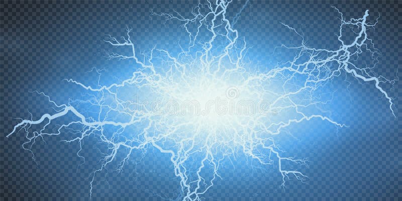Lightning Flash Light Thunder Sparks on a Transparent Background Stock ...