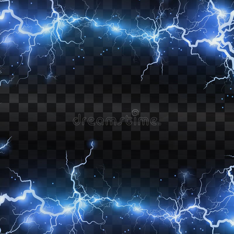 Lightning Flash Light Thunder Sparks on a Transparent Background Stock ...