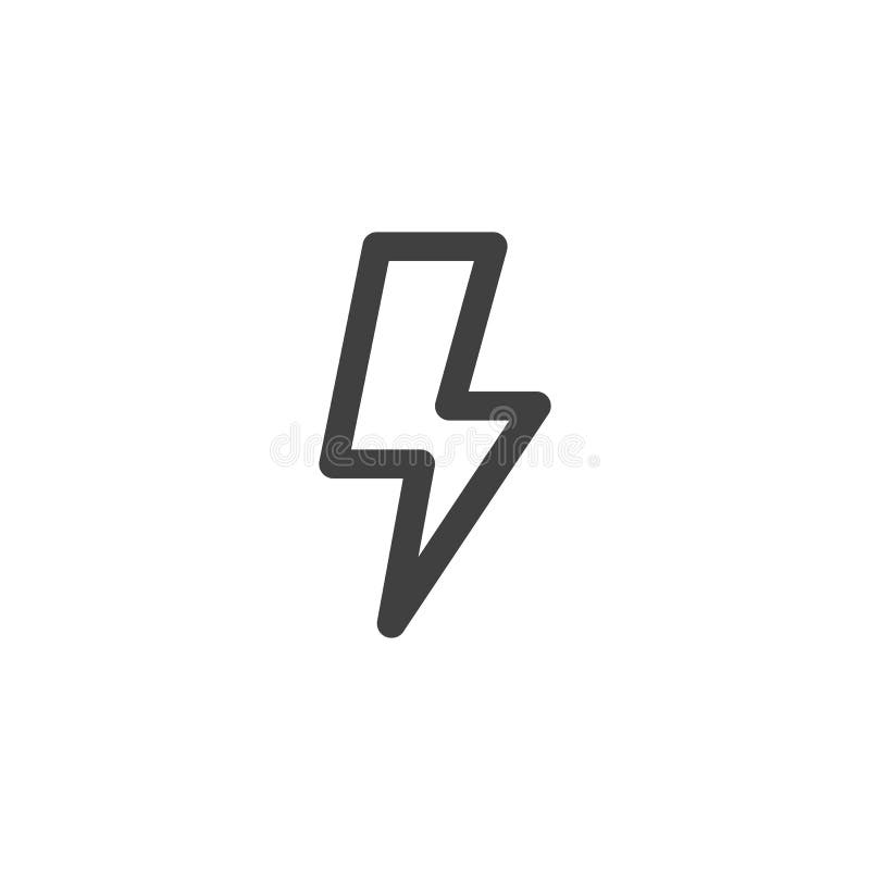 Lightning flash line icon stock vector. Illustration of clipart - 197438352