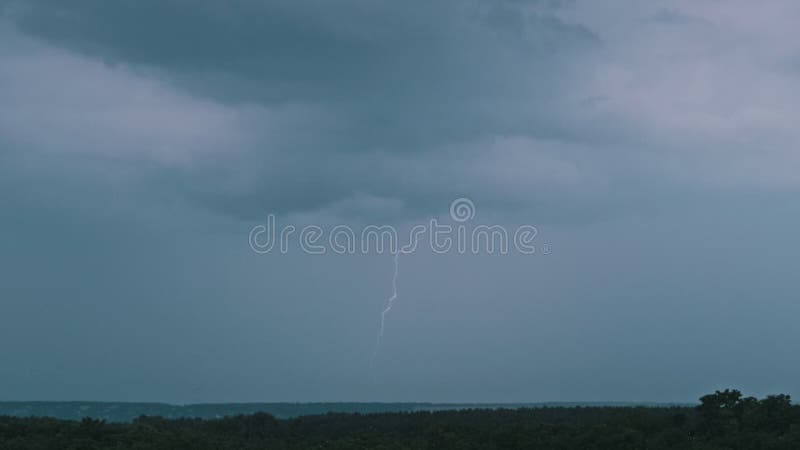 Lightning Flash in Dark Heavy Clouds Stock Footage - Video of rain ...