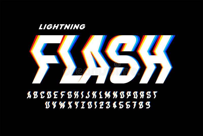 Lightning flash style font stock vector. Illustration of shock - 177837746
