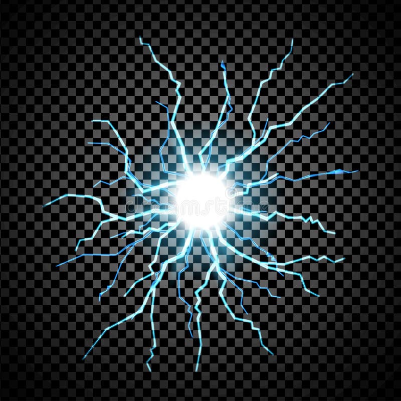 Lightning Flash on Transparent Background Stock Vector - Illustration ...