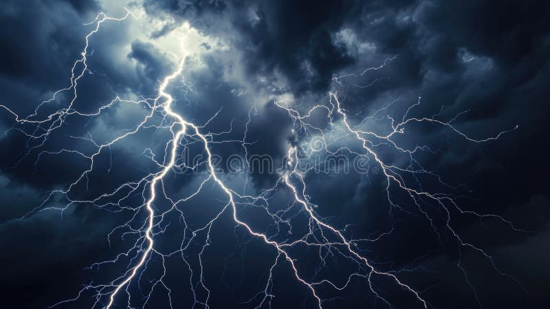 Lightning Flashes Illuminating the Dark Sky. Perfect for Adding ...