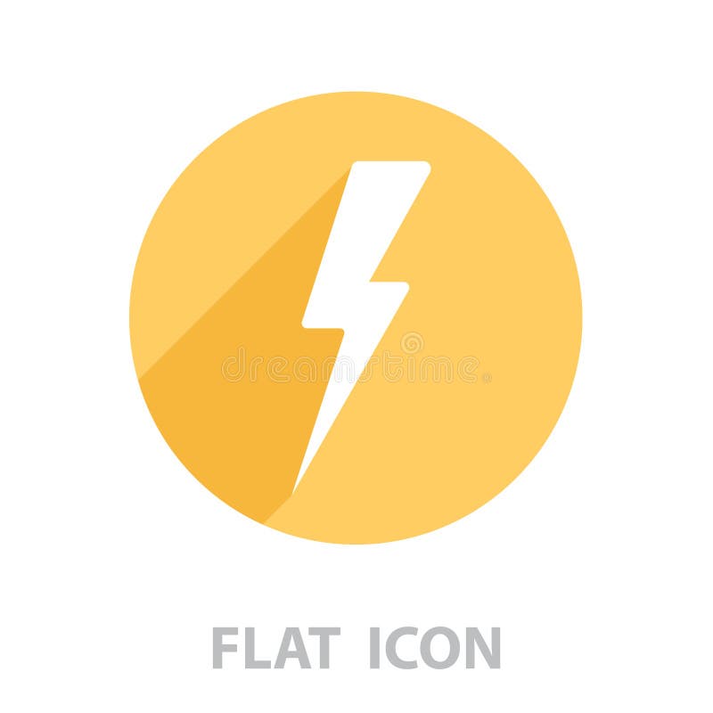 Lightning Flat Icon. Vector Stock Vector - Illustration of bolt ...