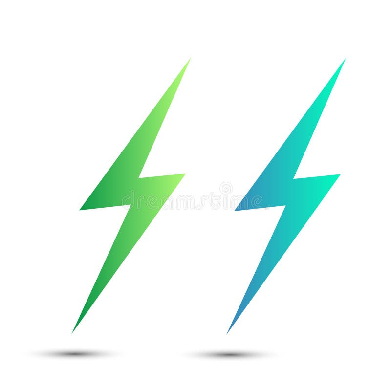 Lightning Flat Icons Set. Simple Icon Storm or Thunder and Light Stock ...