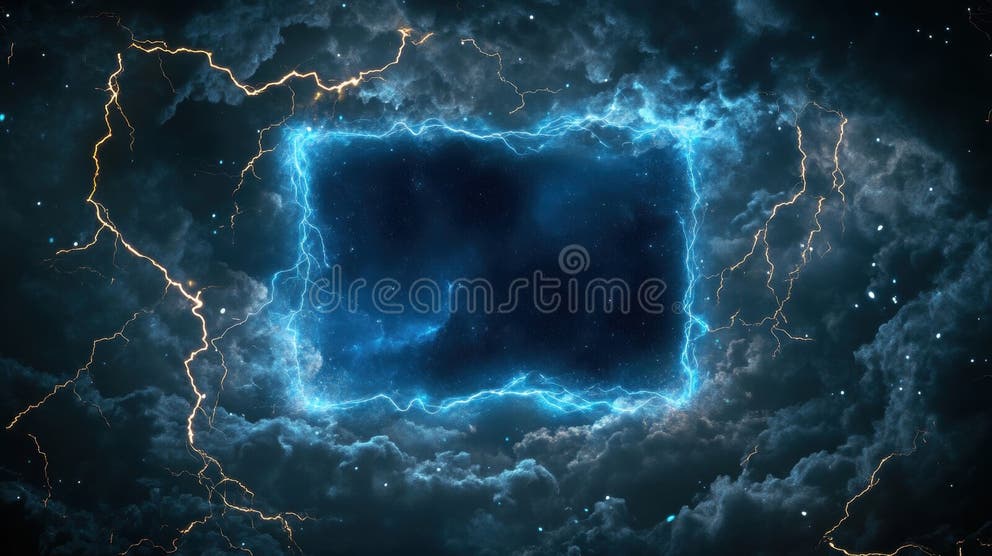 Lightning Frame in Night Sky Suitable for Dramatic Visuals Stock ...