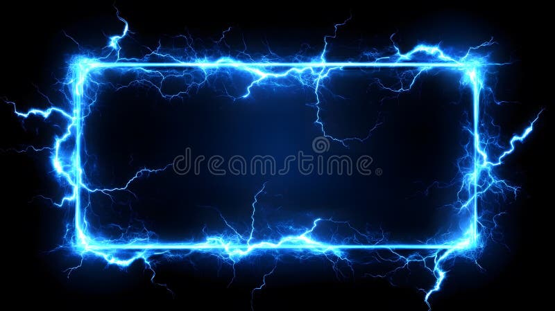 Lightning Frames, Blue Electric Borders of Rectangular and Square ...