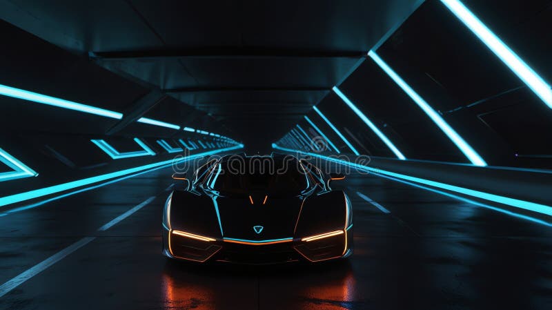 Lightning Futuristic Looks Tron Triangle Stock Illustration ...