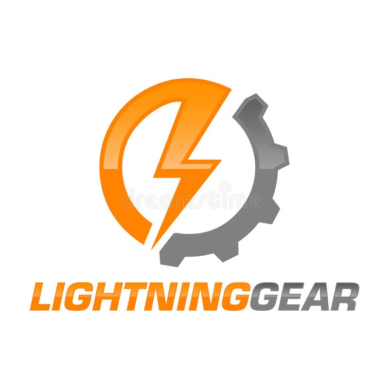 Lightning Gear Logo Vector Design Stock Vector - Illustration of ...