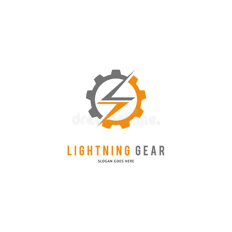 Lightning Gear Vector Logo Design Template, Gear and Lightning Design ...