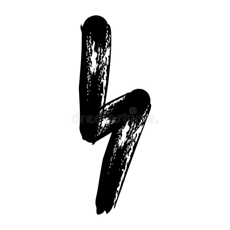 Lightning Geometric Shape Brush Doodle Stock Vector - Illustration of ...