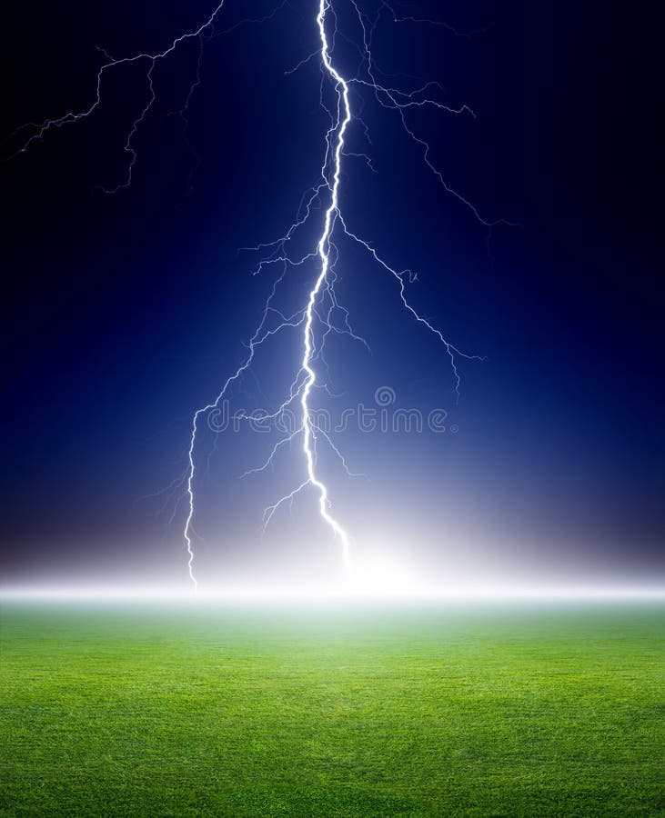 Lightning, green field stock photo. Image of electricity - 29043418