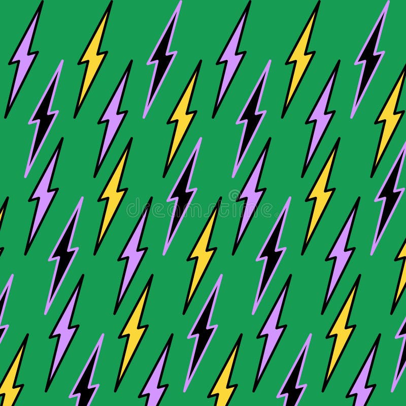 Lightning Green Zigzag Background Y2K Pattern Stock Illustration ...