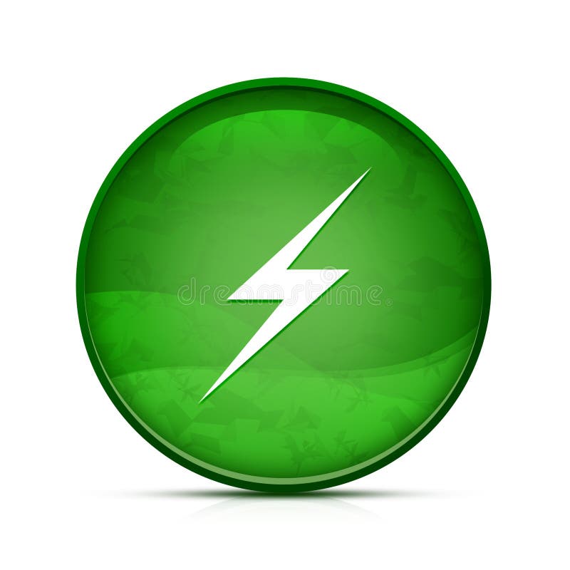 Lightning Help Icon on Classy Splash Green Round Button Illustration ...