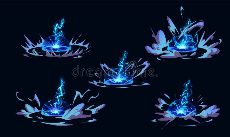 Lightning Hit Ground or Floor with Burst Effect. Stock Illustration ...