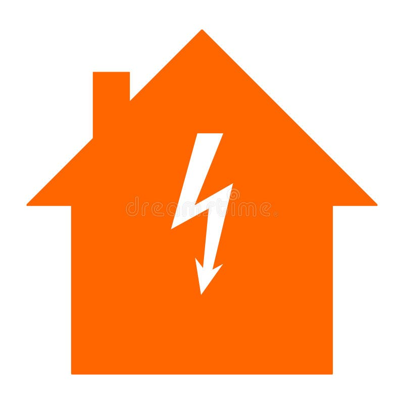 Lightning and home stock vector. Illustration of high - 164438902