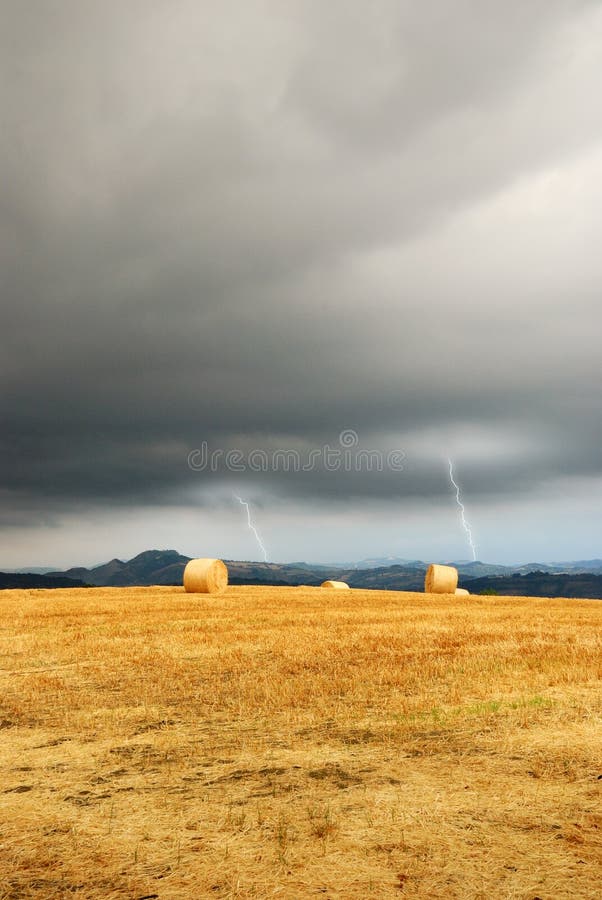 Lightning at horizon stock image. Image of rural, country - 34894639