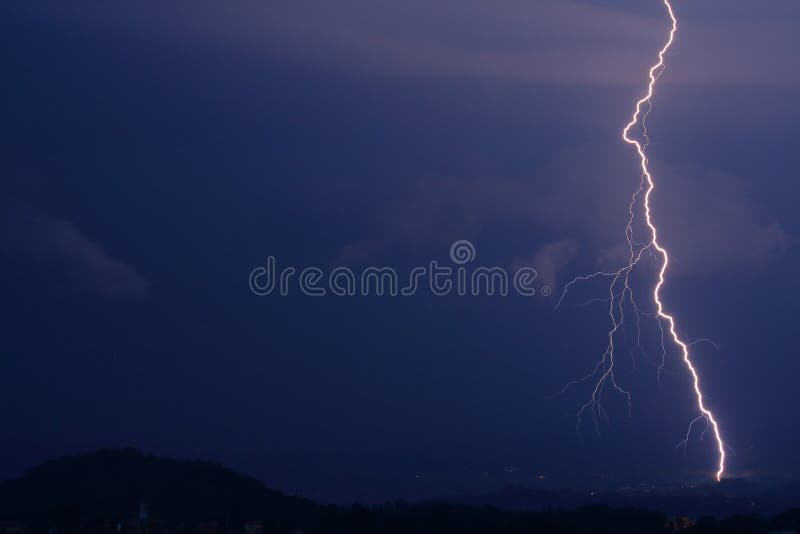 LIGHTNING on the HORIZON stock image. Image of strength - 58108221