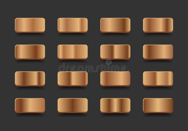 Bronze Gradient Collection Set Stock Vector - Illustration of glass ...
