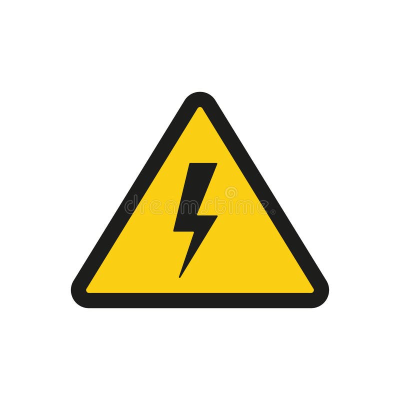 The Lightning Icon. Danger Symbol. Flat Stock Vector - Illustration of ...
