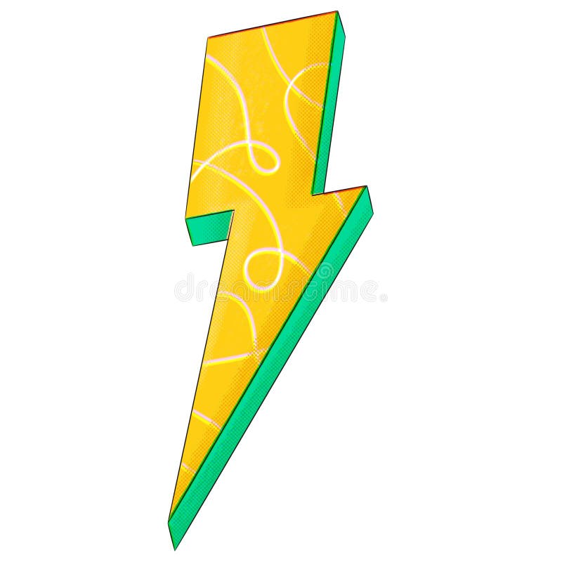Lightning Icon Design Retro Artistic Clipart Pin Stock Illustration ...