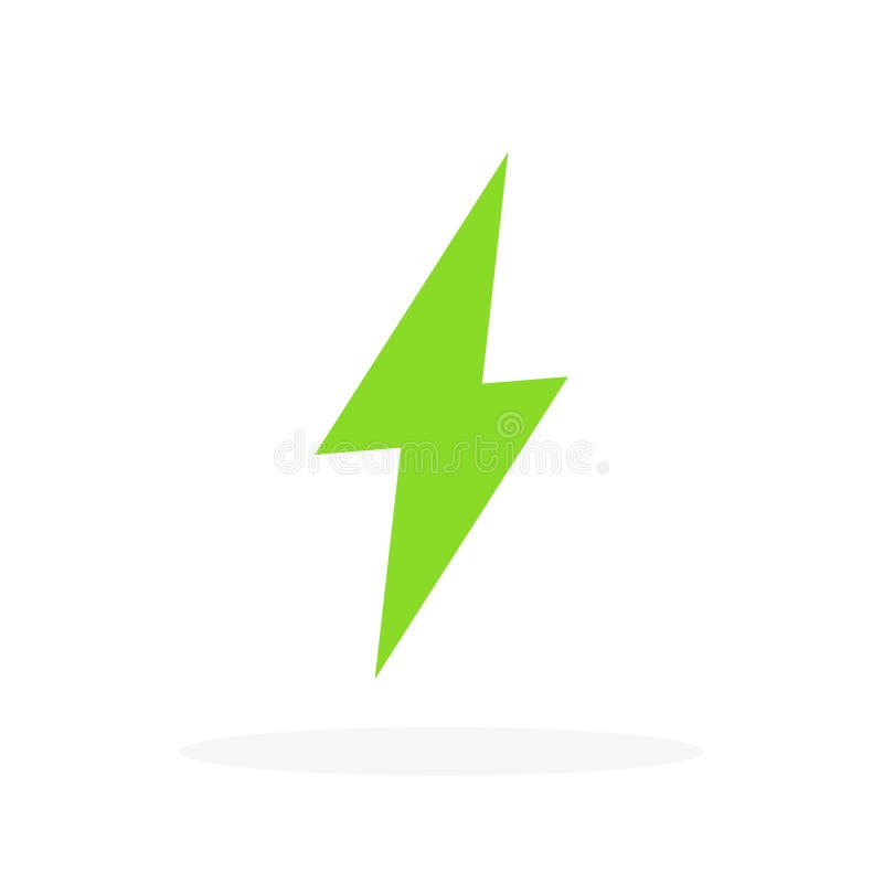 Lightning Icon. Green Electric Symbol. Vector Logo Design Element Stock ...
