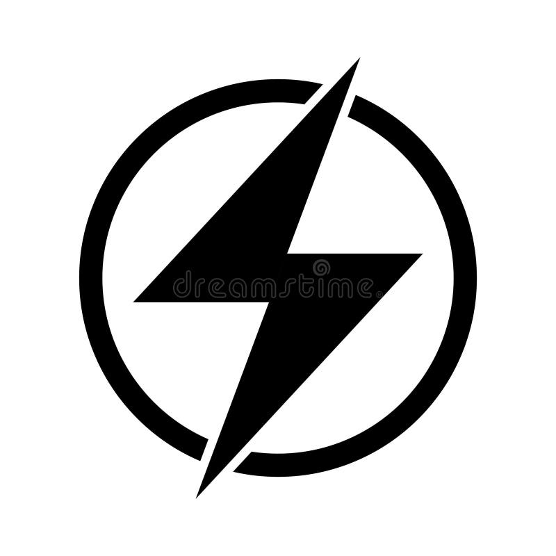 Circle Lightning Bolt Logo Design. Stock Illustration - Illustration of ...