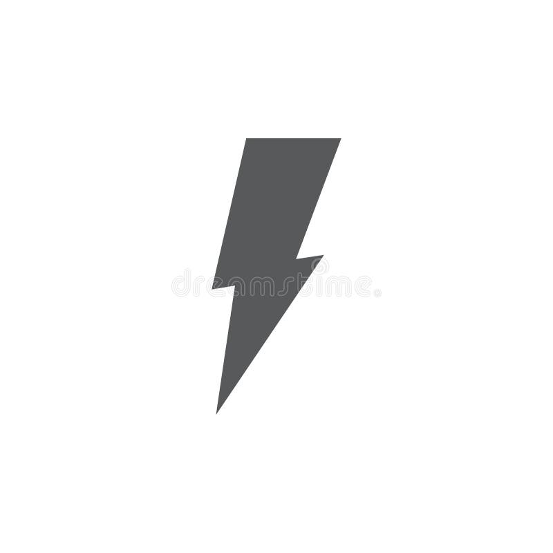 Lightning Icon Isolated on White . Stock Vector - Illustration of ...