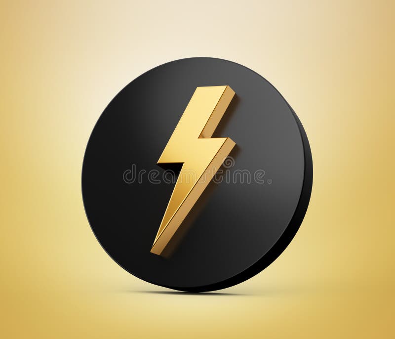 Lightning Icon Logo 3d Illustration Simple Bolt Icon Stock Illustration ...